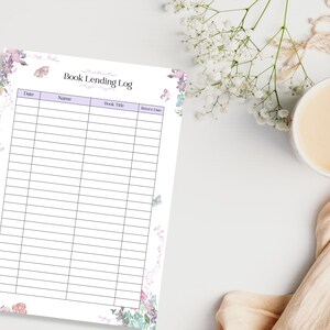 Book Lending Log Printable PDF | Lending Library | Reading Tracker ...