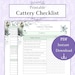 Cattery Checklist Printable PDF | Animal Shelter Checklist | Cat Daily ...