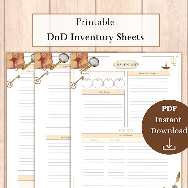 Dnd Cards Inventory - Etsy