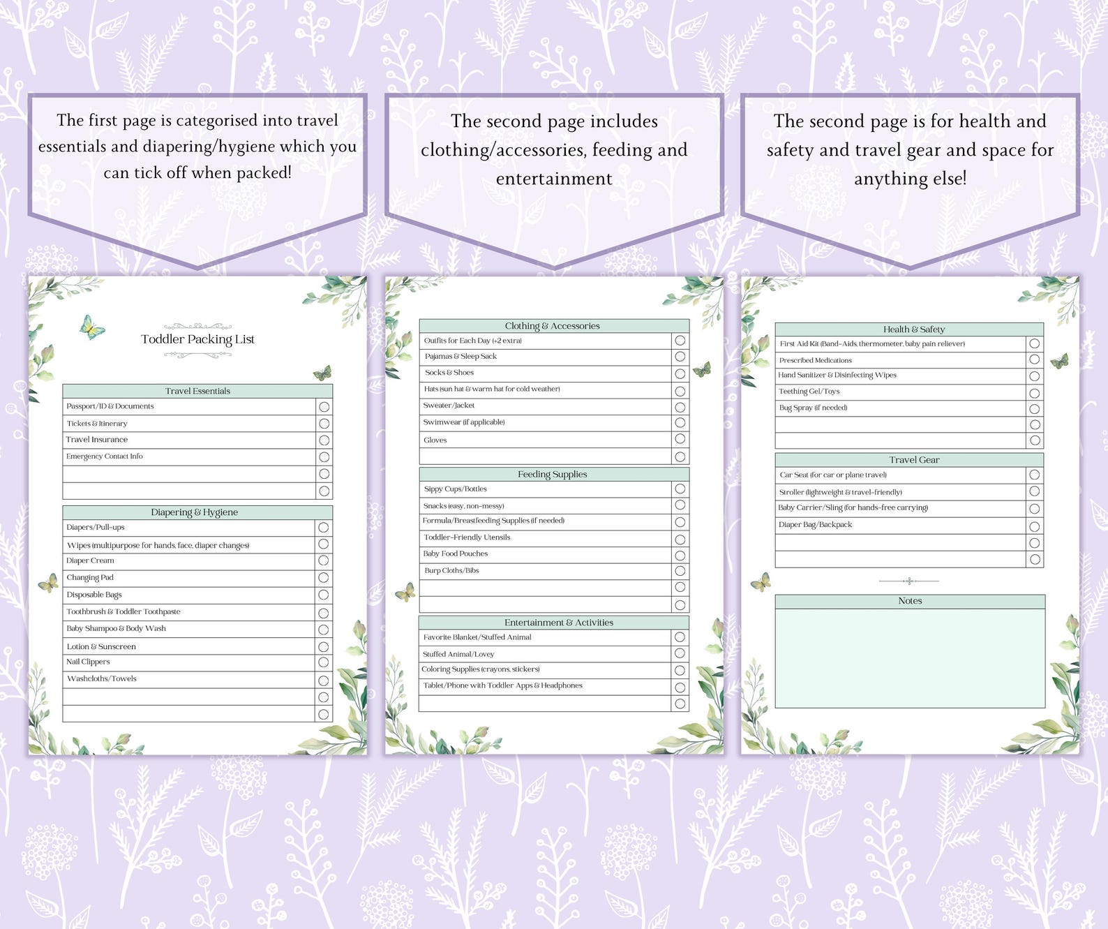 Toddler Packing List Printable PDF | Travel Packing Checklist | Kids ...