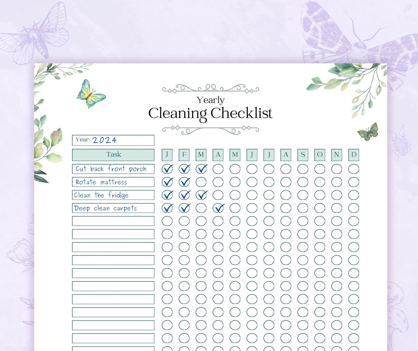 Weekly Cleaning Checklist Printable PDF | Cleaning Schedule | Chore to ...