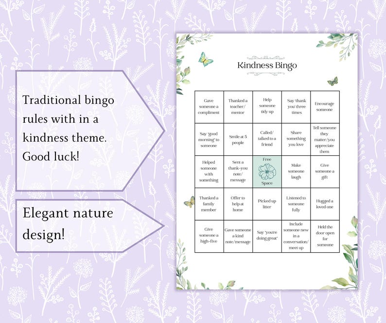 Kindness Bingo Game Printable PDF | Kindness Challenge | Kindness ...