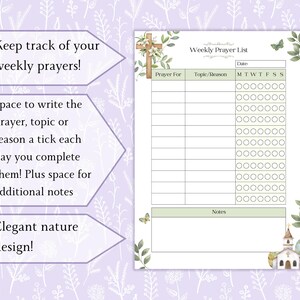 Prayer Journal Bundle Printable PDF | Prayer Request List | Weekly ...