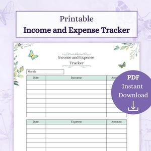 Income and Expense Tracker Printable PDF | Income Tracker | Spending ...