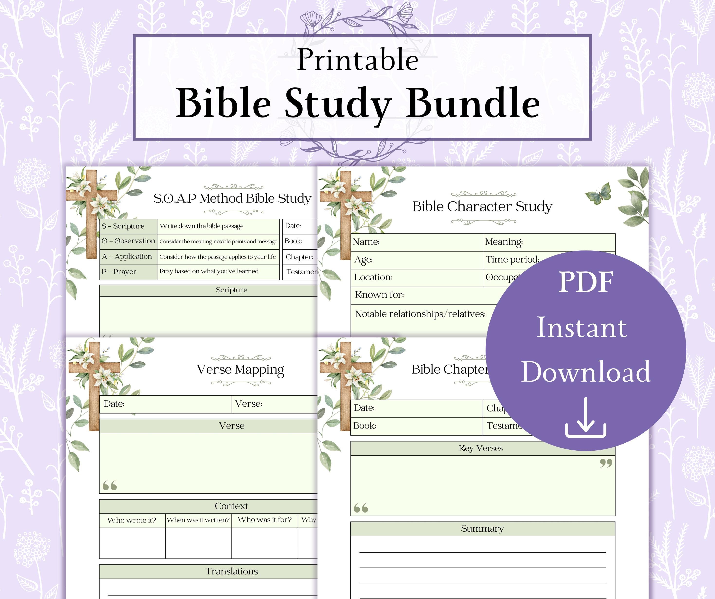 Bible Study Guide Bundle Printable PDF | Bible Study Journal | Verse ...