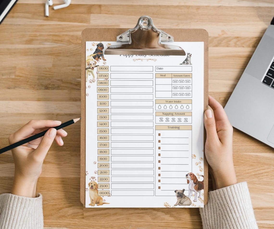 Puppy Daily Schedule Printable PDF | Puppy Schedule Planner | Doggy ...