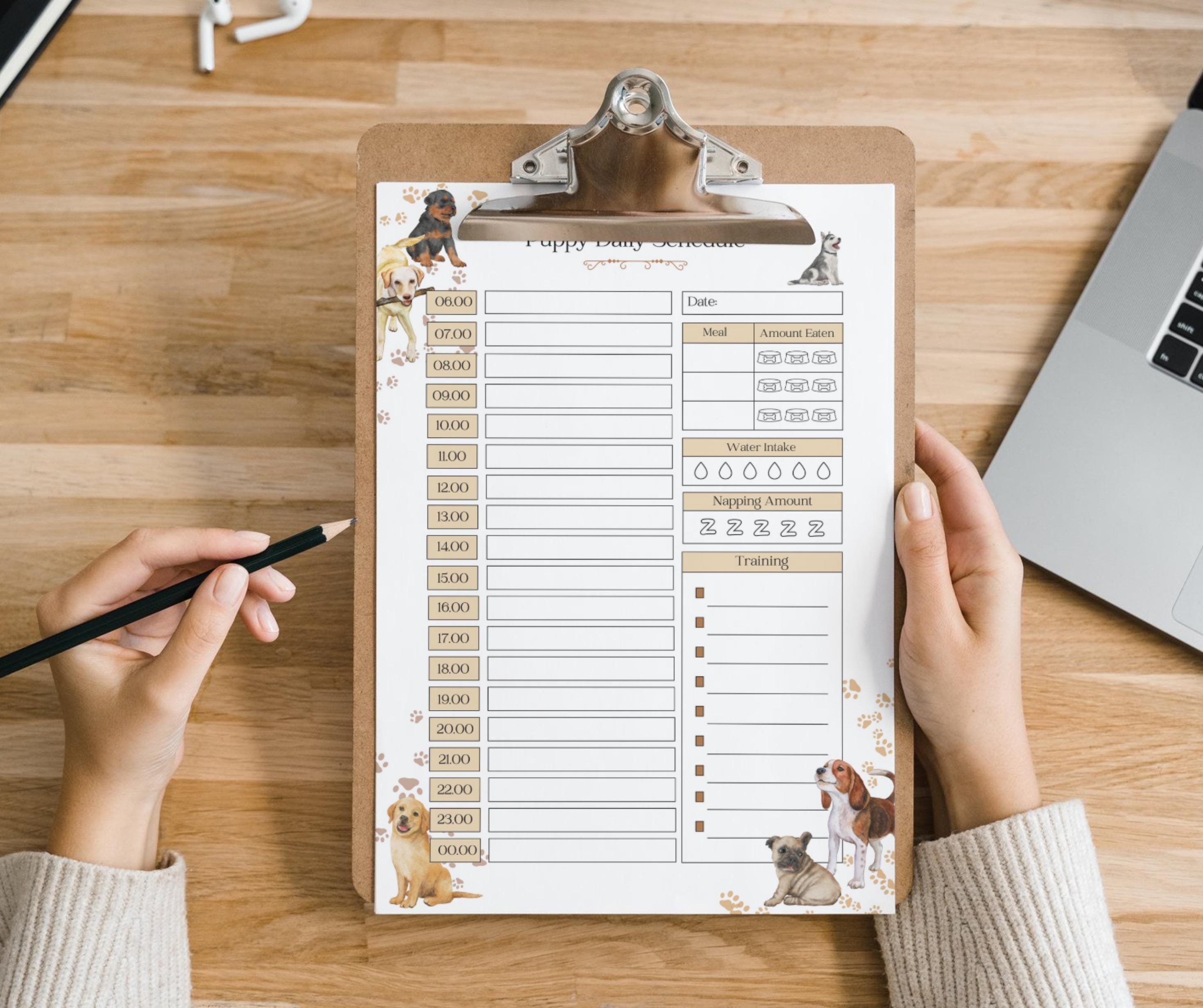 Puppy Daily Schedule Printable PDF | Puppy Schedule Planner | Doggy ...