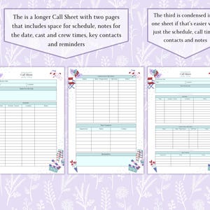 Call Sheet Bundle Printable PDF | Theater Call Sheets | Stage Manager ...
