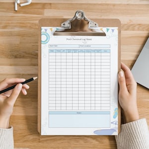 Pool Chemical Log Sheet Printable PDF | Pool Balance Tracker | Swimming ...