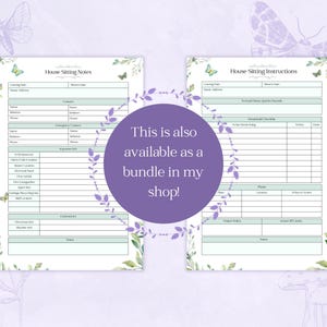 House Sitting Instructions Printable PDF | House Sitter Plan | House ...