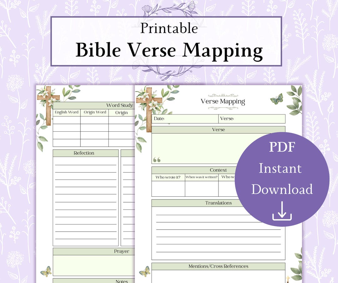 Verse Mapping Printable PDF | Bible Verse Mapping Plan | Bible Study ...