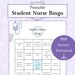 Student Nurse Bingo Sheet Printable PDF | Nursing Bingo | Healthcare ...