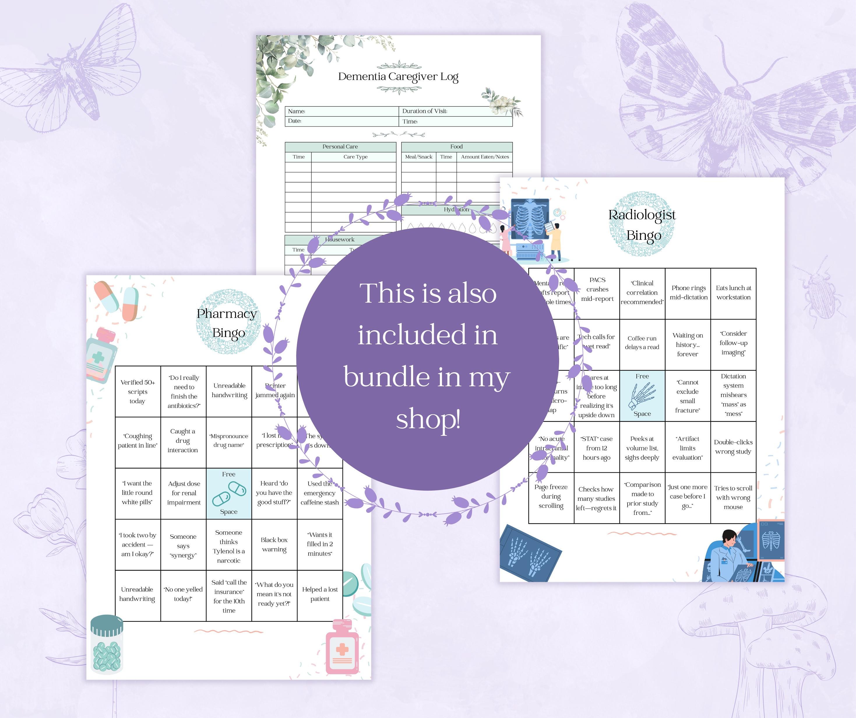 Nurse Aide Bingo Sheet Printable PDF | CNA Bingo | Nursing Home Bingo ...