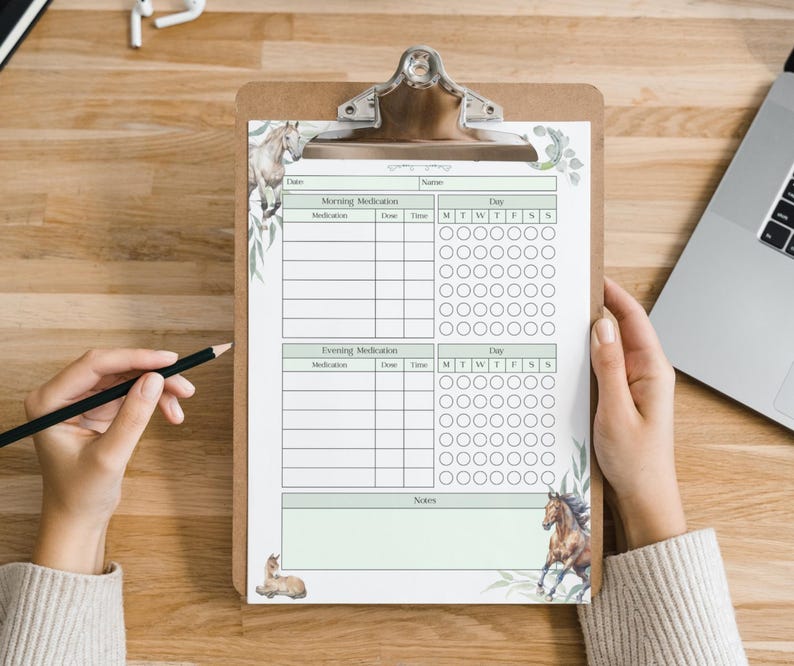 Horse Medicine Log Printable PDF | Equine Weekly Medication Tracker ...
