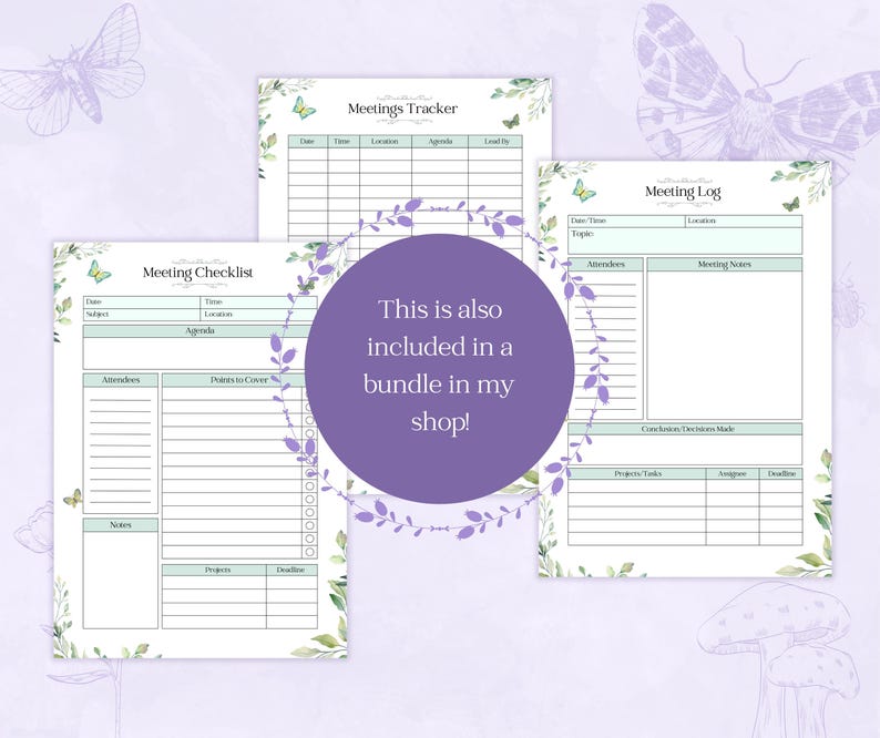 Meeting Log Printable PDF | Communication Log | Conversation Log ...