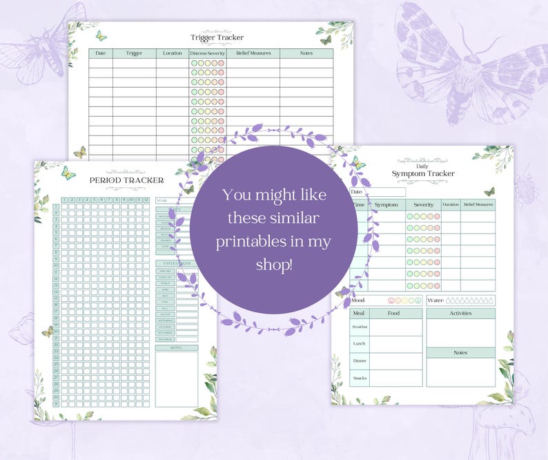 OCD Tracker Printable PDF | Symptom Tracker | OCD Symptoms | Trigger ...