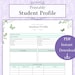 Student Profile Printable PDF | Student Info Sheet | Student Contact ...