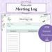 Meeting Log Printable PDF | Communication Log | Conversation Log ...