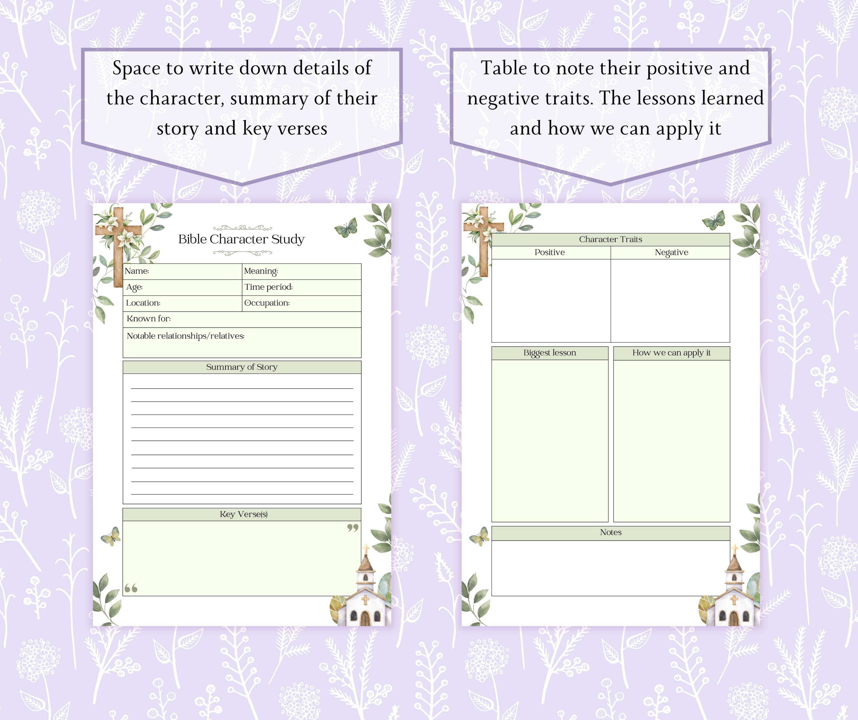 Bible Character Study Printable PDF | Character Mapping | Bible Study ...