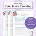 Food Truck Checklist Printable PDF | Food Truck Business Forms ...