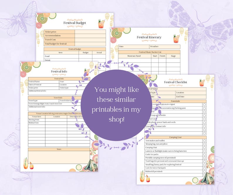 Festival Checklist Printable PDF | Music Festival Planner | Festival ...