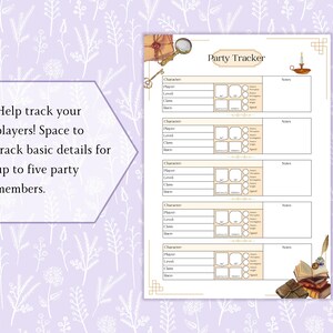 Dnd Party Tracker Printable PDF | Encounter Tracker | Dnd Accessories ...