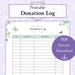 Donation Log Printable PDF | Sponsors Tracker | Donation Chart ...