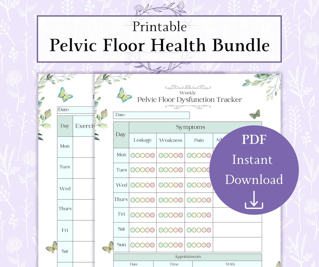 Pelvic Floor Health Bundle Printable PDF | Kegel Journal | Pelvic Pain ...