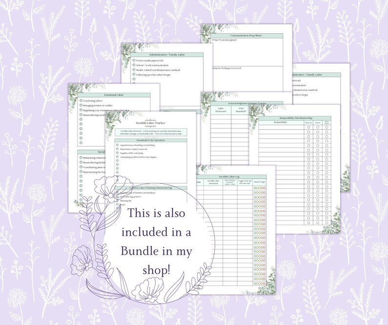 Invisible Labor Log Printable PDF, Mental Load & Emotional Labor ...