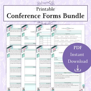 Conference Forms Bundle Printable PDF | Conference Checklist | Follow ...