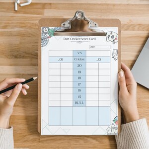 Darts Bundle Printable PDF | Dart Cricket Scorecard | Printable Darts ...