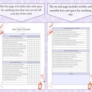Hair Salon Checklist Printable PDF | Salon Management | Hairdresser ...