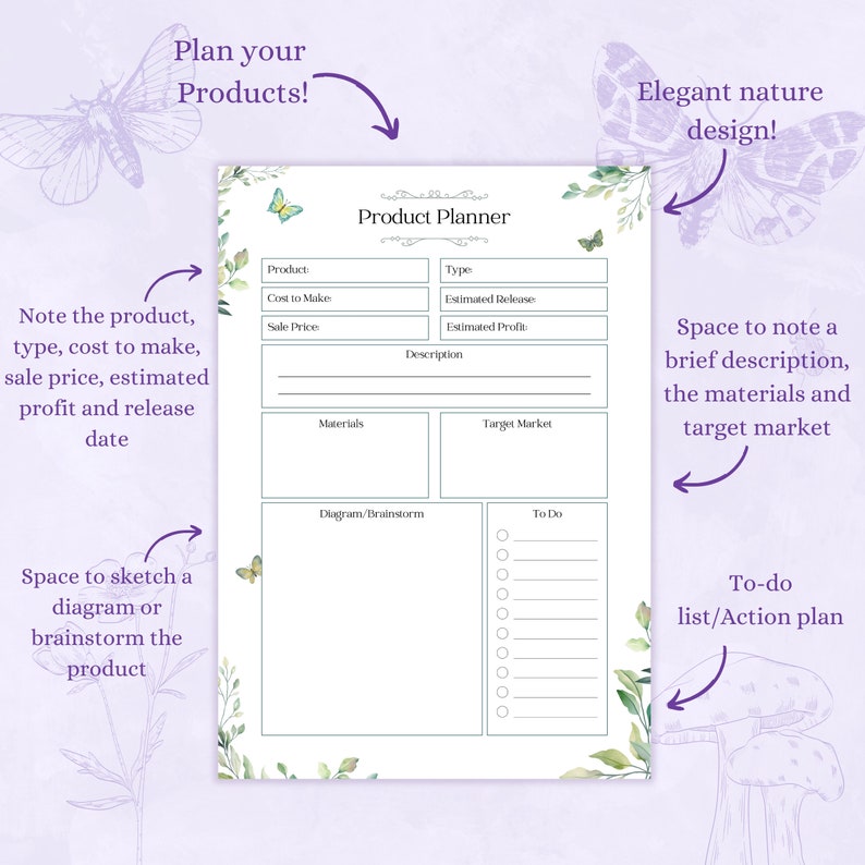 Product Planner Printable PDF | Project Planner | Business Plan ...