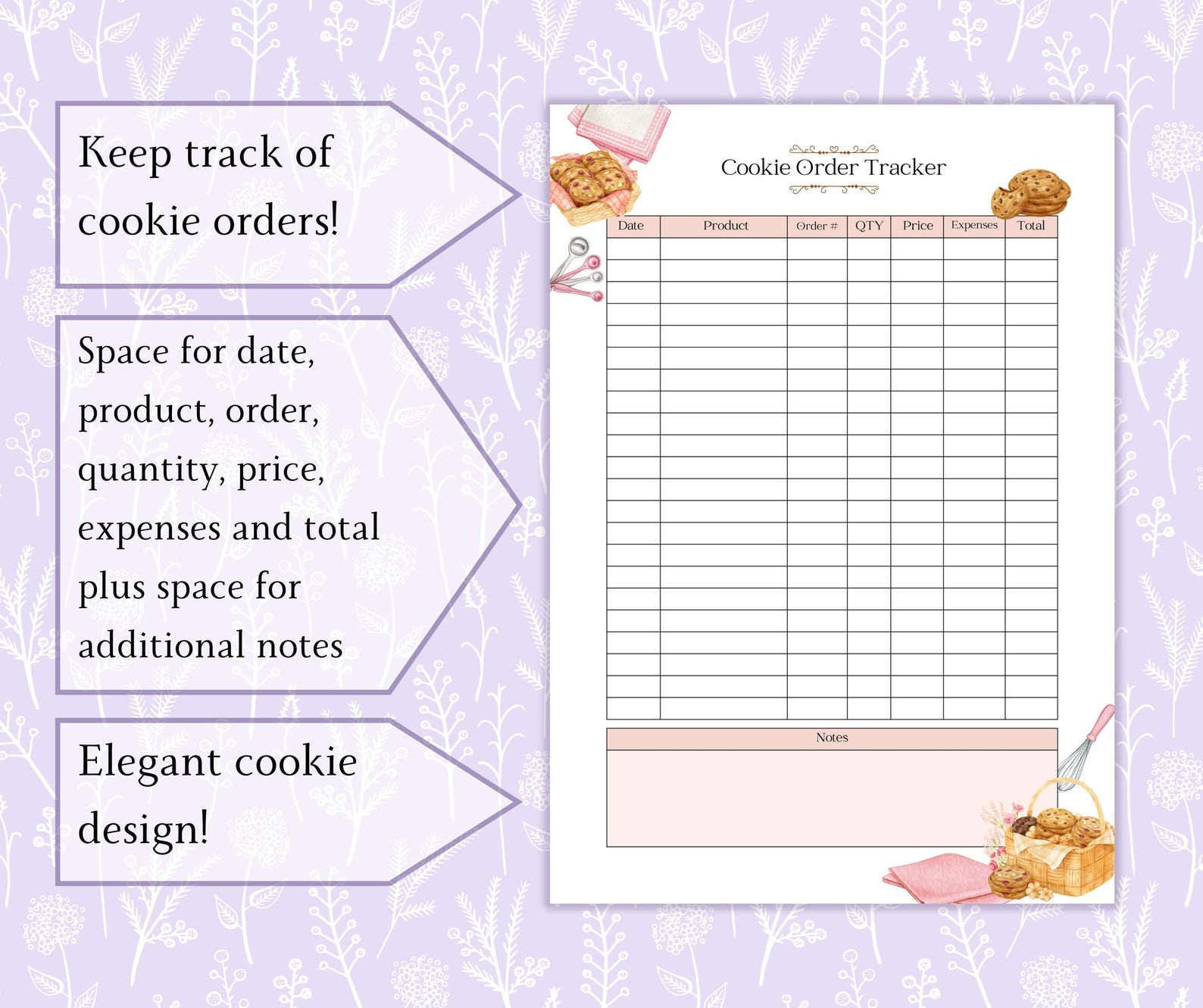 Cookie Business Bundle Printable PDF | Cookie Order Form | Cookie Sales ...