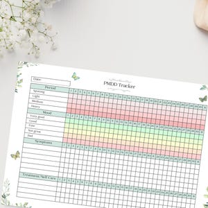 PMDD Tracker Printable PDF | Period Tracker Symptom Journal ...