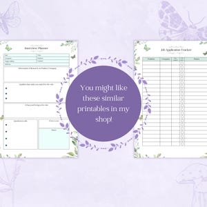Interview Tracker Printable PDF | Job Application Tracker | Business ...