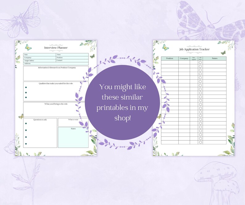 Interview Tracker Printable PDF | Job Application Tracker | Business ...