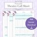 Call Sheet Bundle Printable PDF | Theater Call Sheets | Stage Manager ...