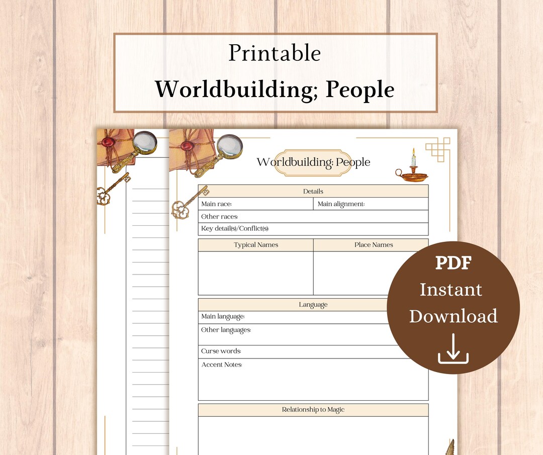 DM Worldbuilding; People Printable PDF | DM Starter Kit | Story Builder ...