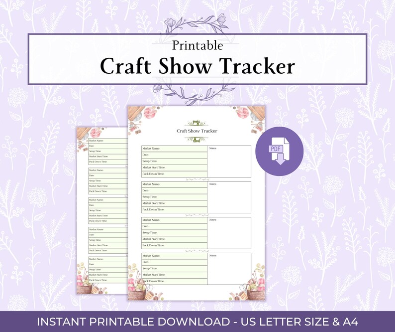 Craft Show Tracker Printable PDF, Vendor Event Log Book, Handmade ...