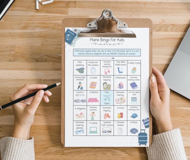 Kids Flight Bingo Printable PDF | Airplane Bingo Kids | Travel Bingo ...
