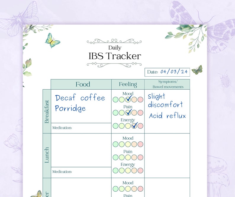 IBS Tracker Printable PDF | Symptom Tracker | Gut Health | IBS Journal ...