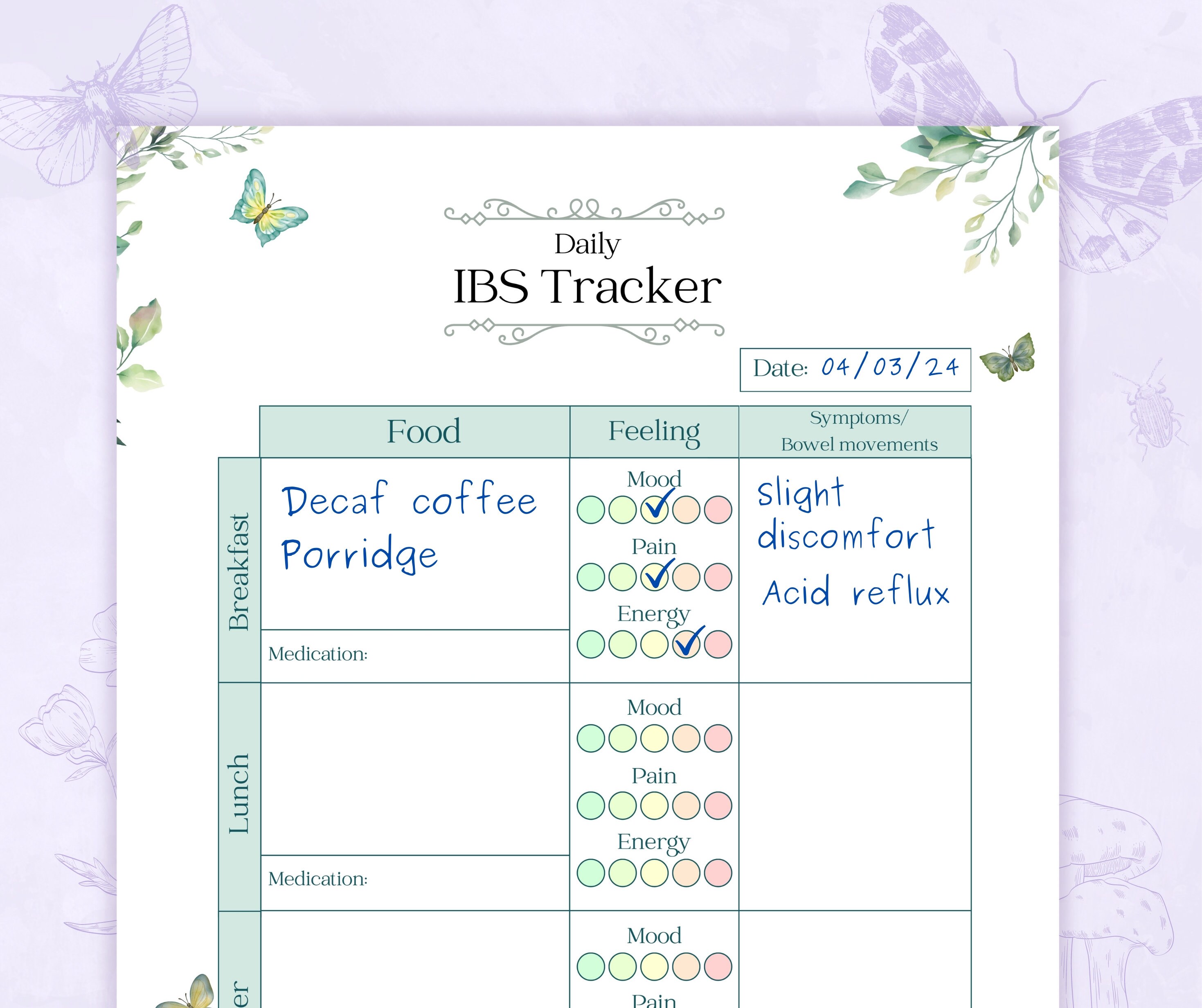 IBS Tracker Printable PDF | Symptom Tracker | Gut Health | IBS Journal ...