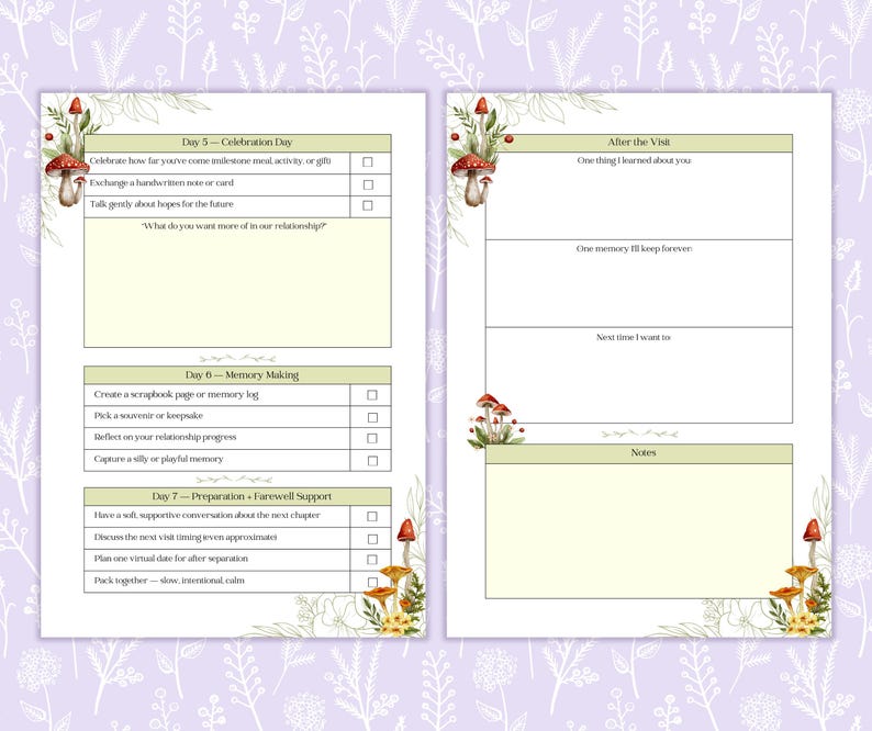 First Week Together Checklist Printable PDF, Long Distance Relationship ...