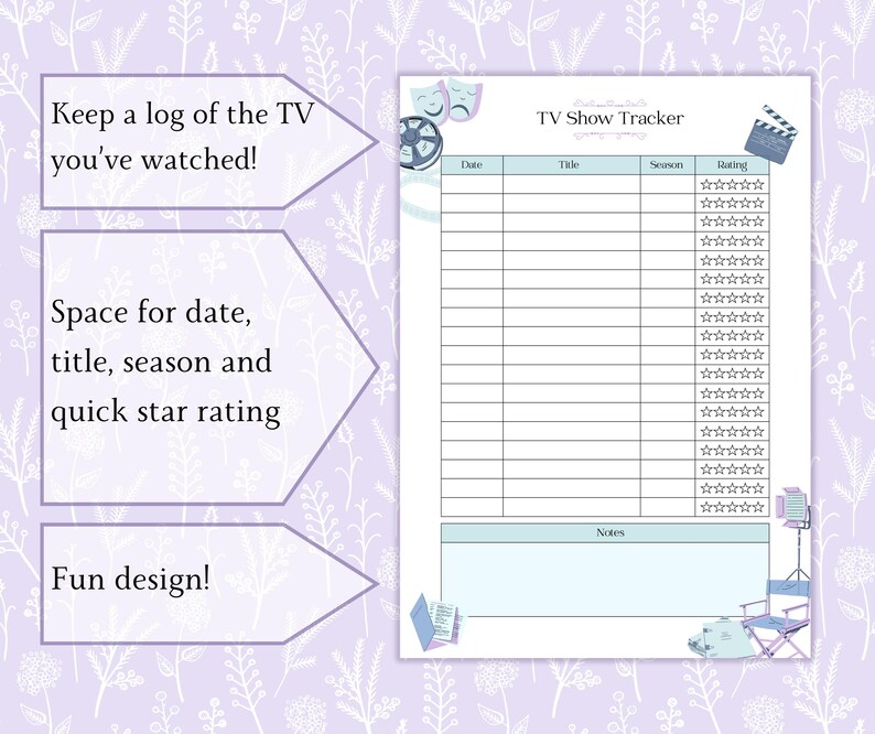 TV Show Tracker Bundle Printable PDF | TV Series Watchlist | Tv Show ...