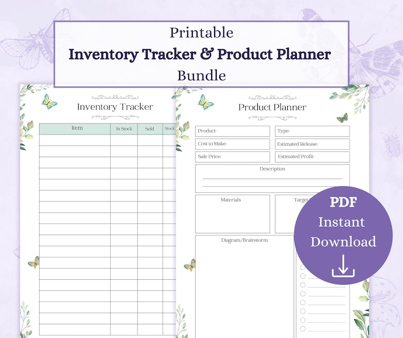 Inventory Tracker and Product Planner Bundle Printable PDF | Project ...