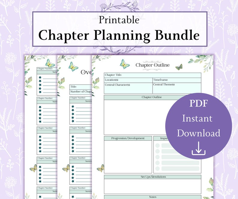 Chapter Planning Bundle Printable PDF | Chapter Summary | Chapter ...
