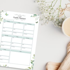 Outfit Planner Printable PDF | Clothes Organiser | Outfit Log | Weekly ...