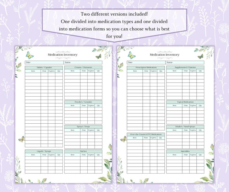 Medication Tracker Bundle Printable PDF | Weekly Medication Chart ...