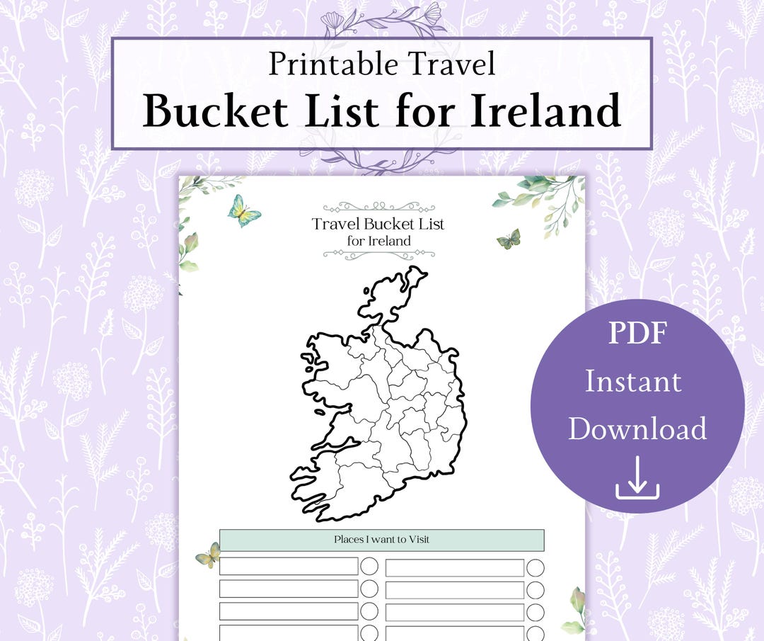 Ireland Bucket List Printable PDF | Travel Bucket List | Travel to ...